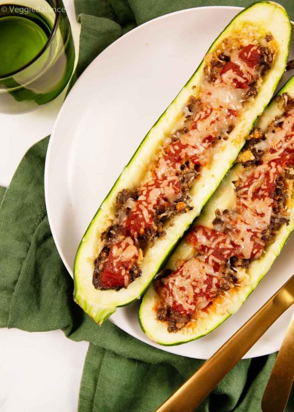 Insanely Good Italian Vegetarian Stuffed Zucchini Boats Recipe